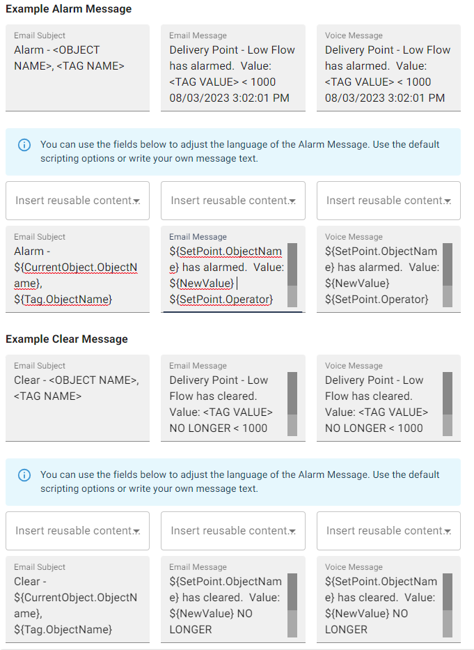 Alarming and Notifications – Support Topics